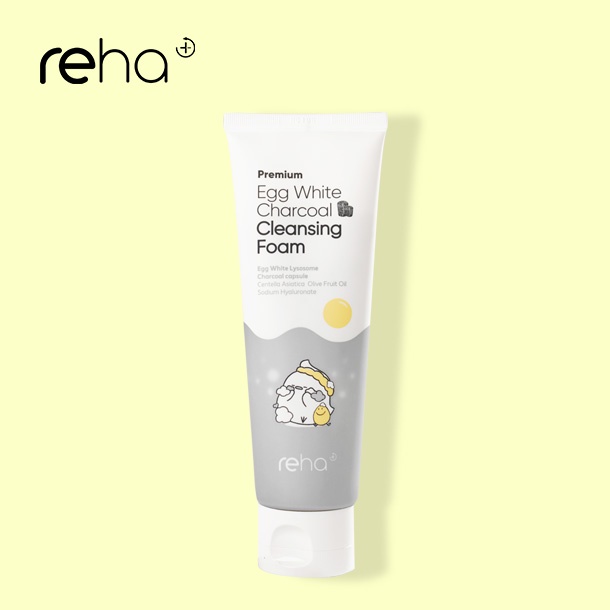 Reha Premium Egg White Charcoal Cleansing Foam deep cleansing 120ml ...