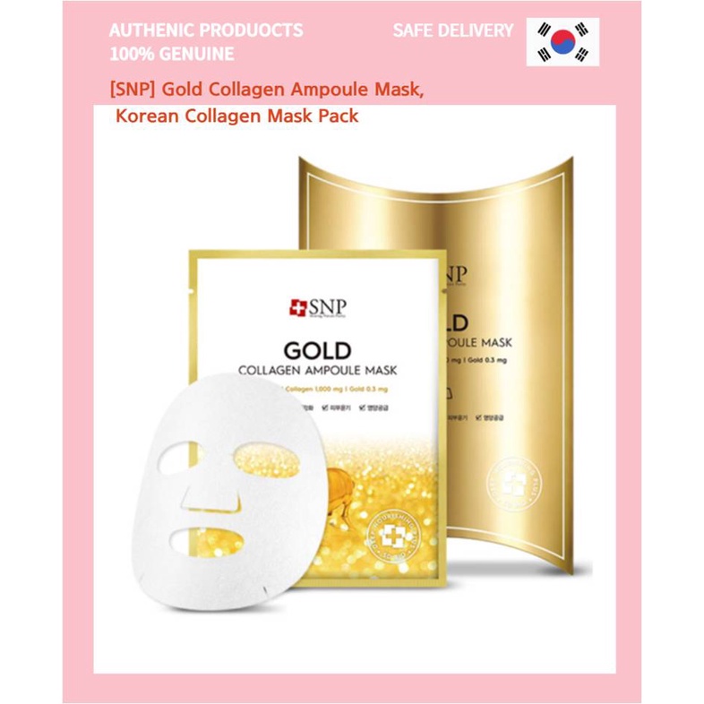[SNP] Gold Collagen Ampoule Mask, Korean Collagen Mask Pack(S332 ...