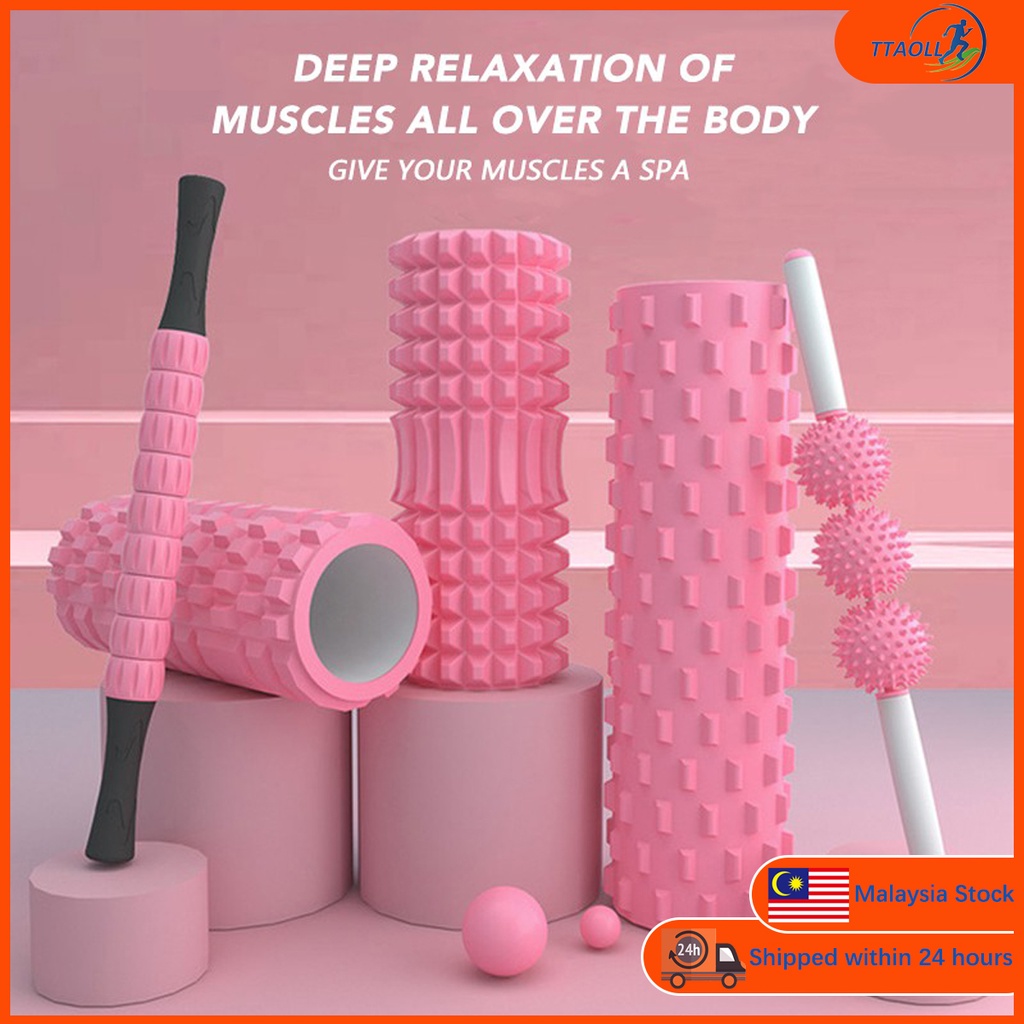 【Local Seller】Foam roller Muscle relaxation Massage stick Yoga wheel ...