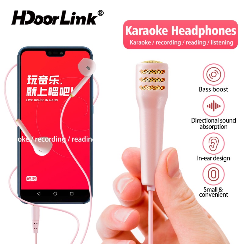 HdoorLink 3.5mm Mini Karaoke Microphone High Quality Headset TIK TOK ...