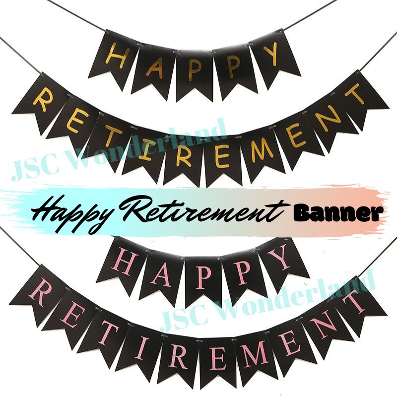 HAPPY RETIREMENT Banner For Retired Party Banner Retirement Party ...