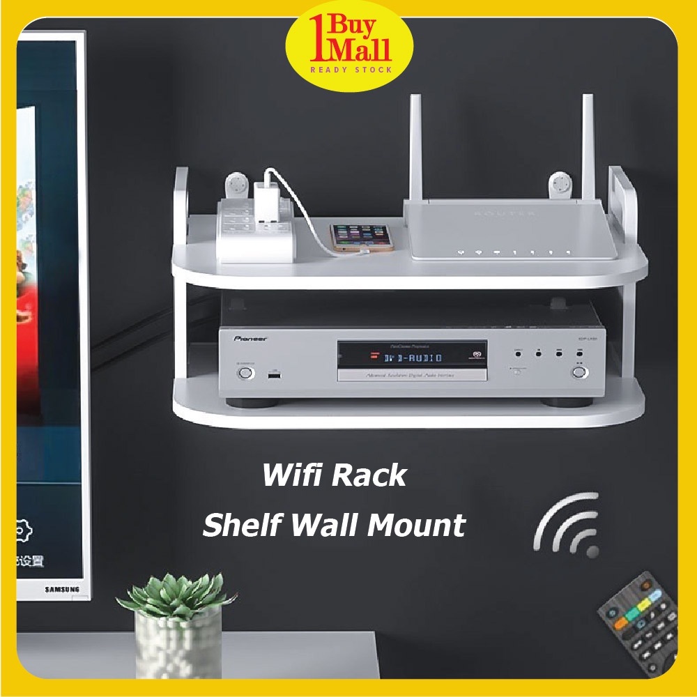 Rak Kayu Gantung Dinding Wifi Astro DVD Rack TV Box Shelf Wall Mount ...
