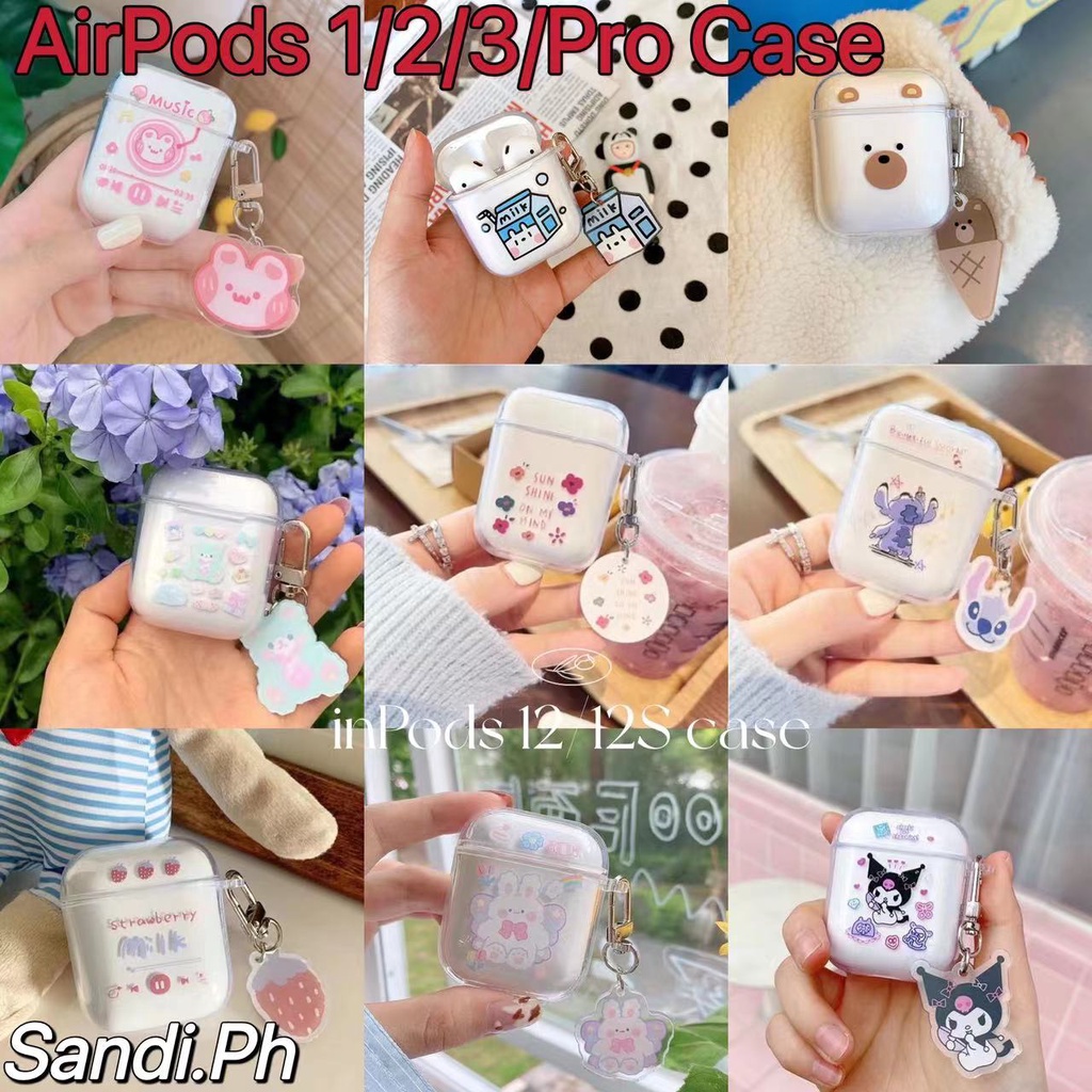 Transparent Cute AirPods Case TPU Soft inPods 12 AirPod Case Anti-drop ...