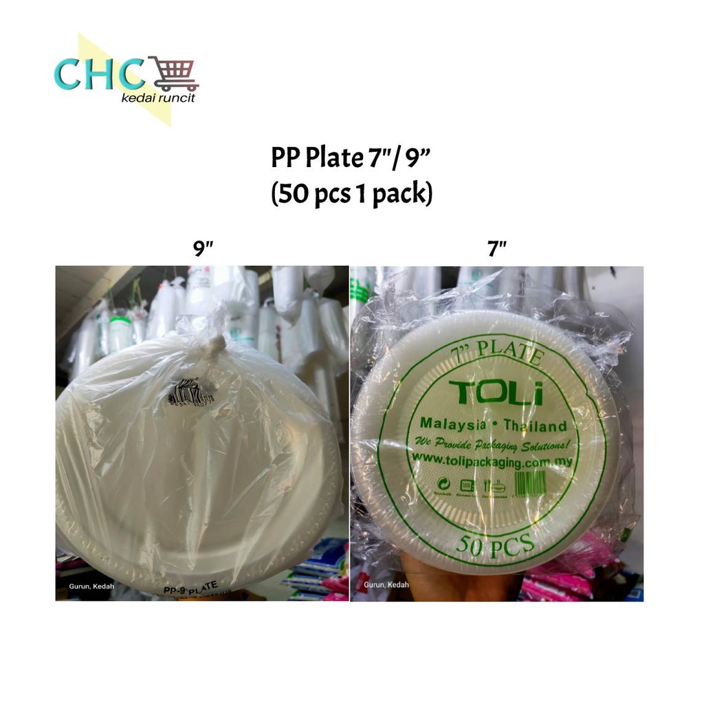 Disposable Plastic PP Plate 7”/9" (50 pcs) | Shopee Singapore
