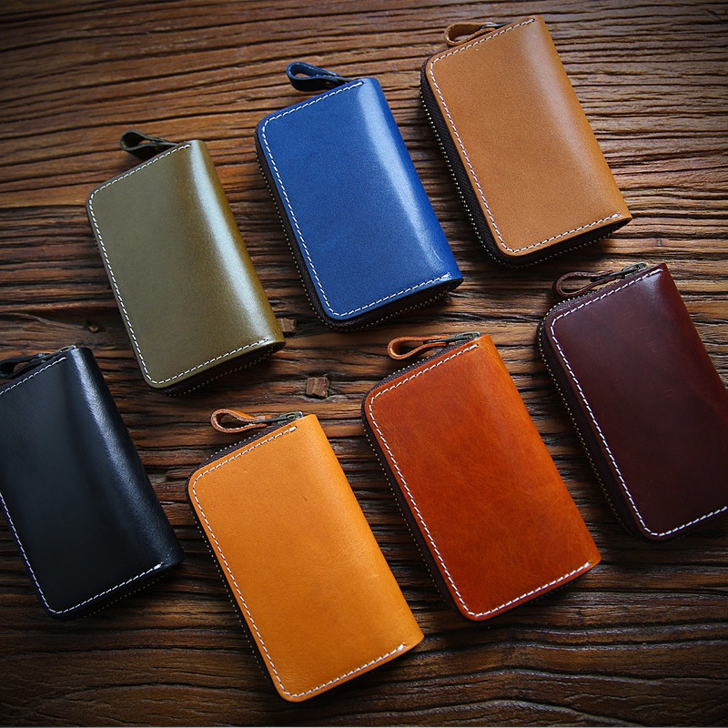 100 Genuine Leather Car Key Case Multifunctional Men Key Holder Retro