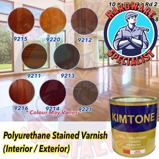 1 Litre Kimtone Polyurethane Stained Varnish Interior / Exterior (Wood ...