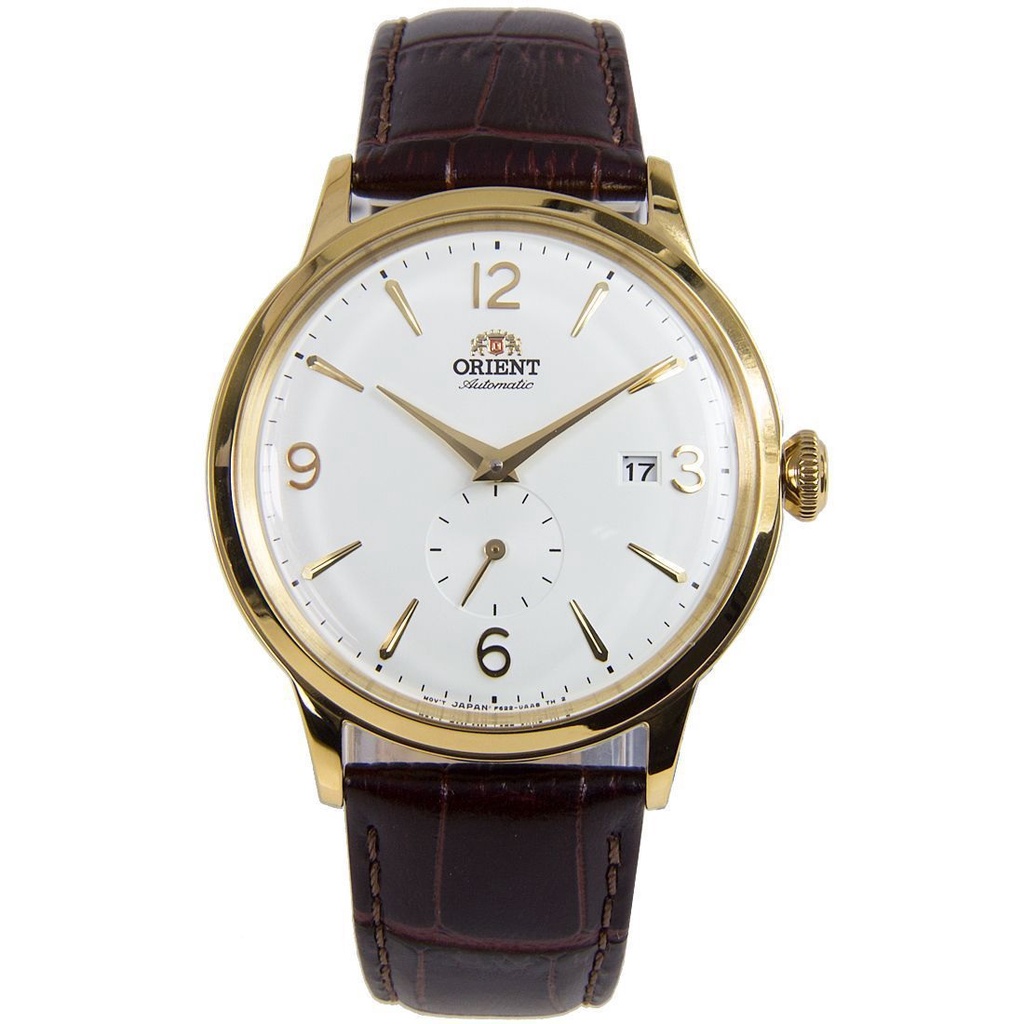 Orient RA-AP0004S10B Bambino Yellow Gold Tone Case White Dial Leather ...