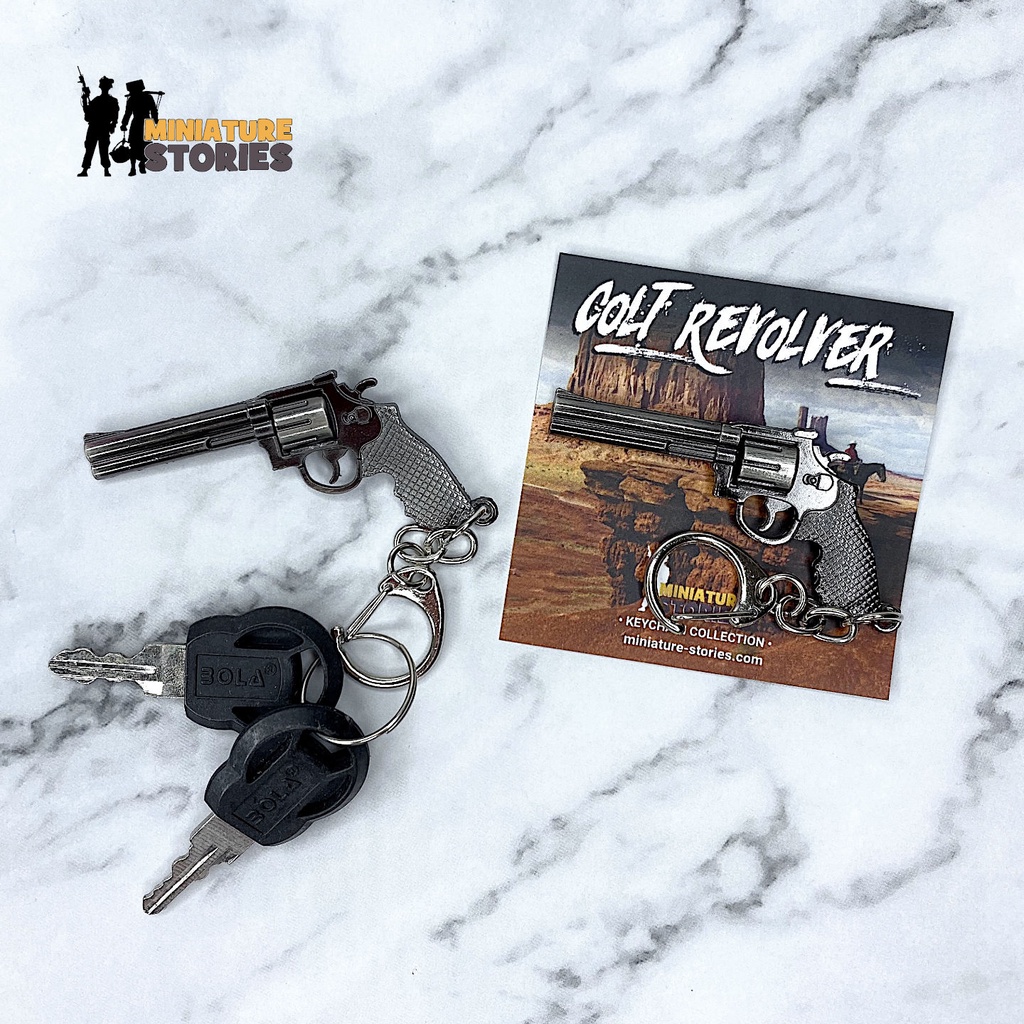 Colt Revolver Metal Gun Rifle Keychain - Military Gift or Souvenir ...