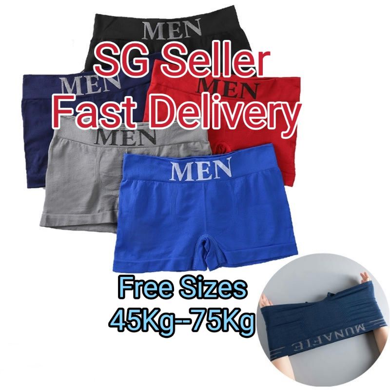 SG SELLER FM3 Free Sizes 45Kg-75Kg Man Boxer Men Underwear Seamless ...