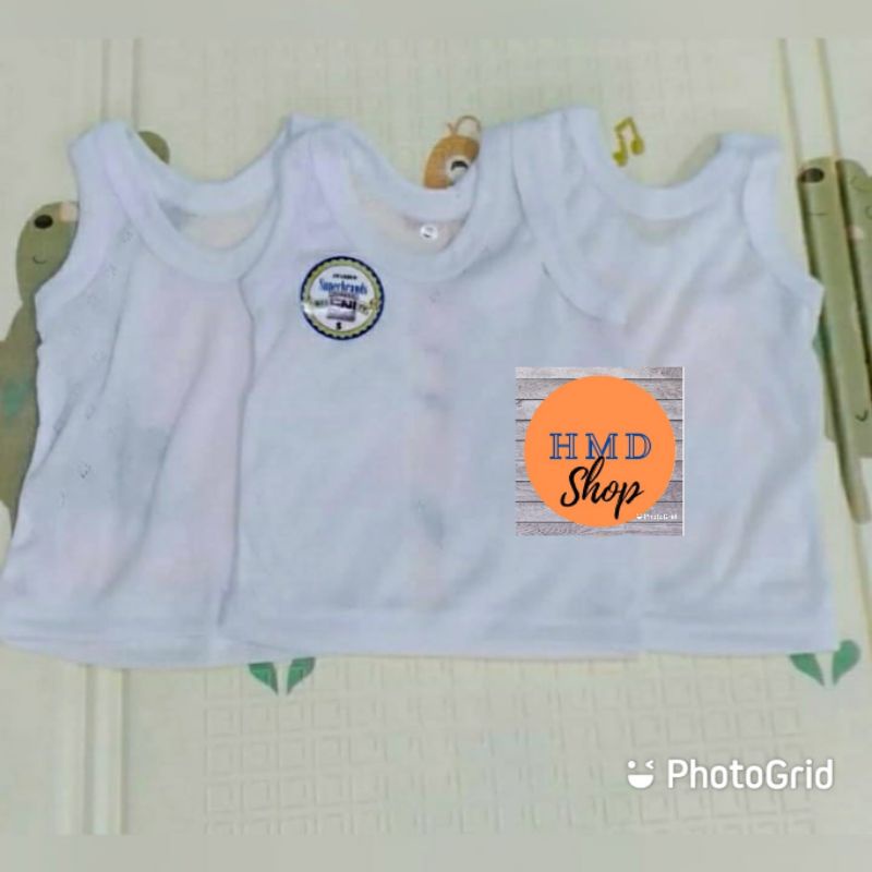 PUTIH Plain White Mesh Baby Singlet (3pcs Contents) | Shopee Singapore