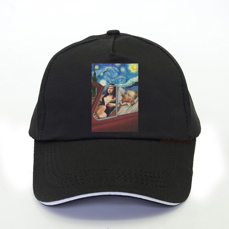2022 Mona Lisa Van Gogh Snapback Hats Grunge Cap Spoof Personality ...