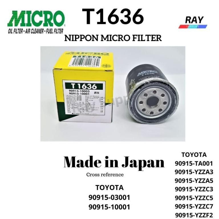 (2 for $12.00) T1636 Nippon Micro Oil Filter 90915-10001,90915-YZZA5 ...