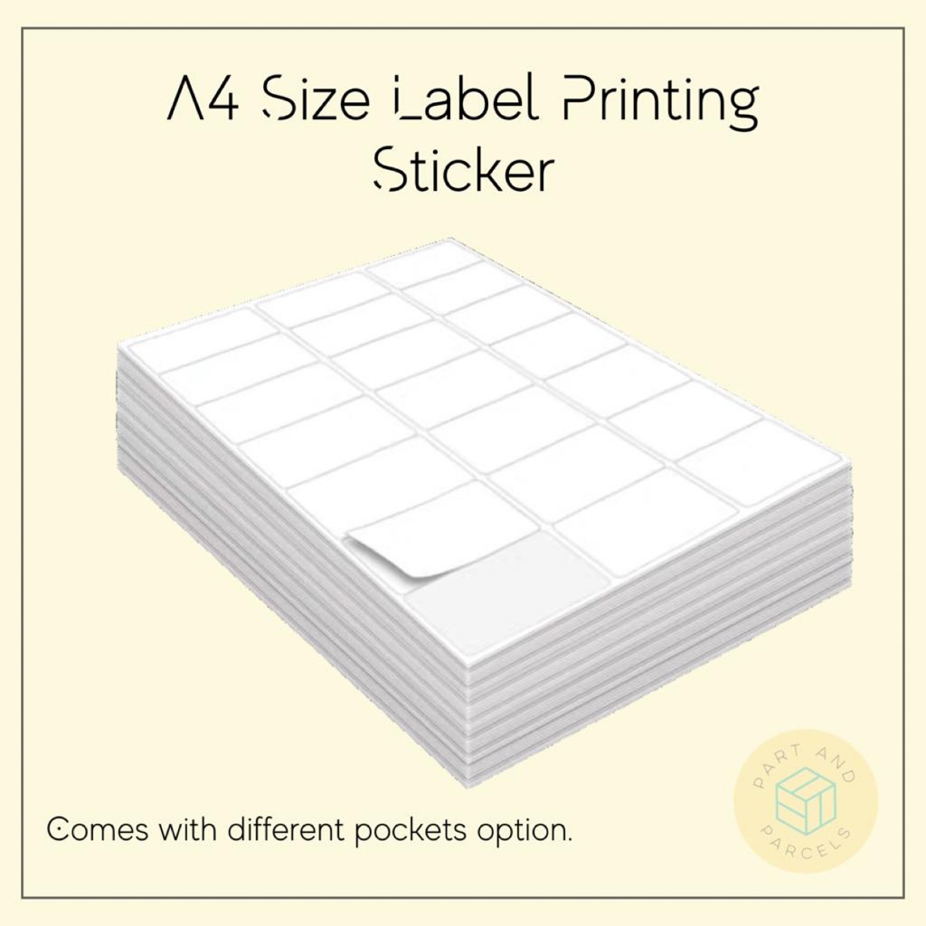 A4 Size Label Printing Sticker | 2/6/12/21/24/33/44/56 Pockets option ...
