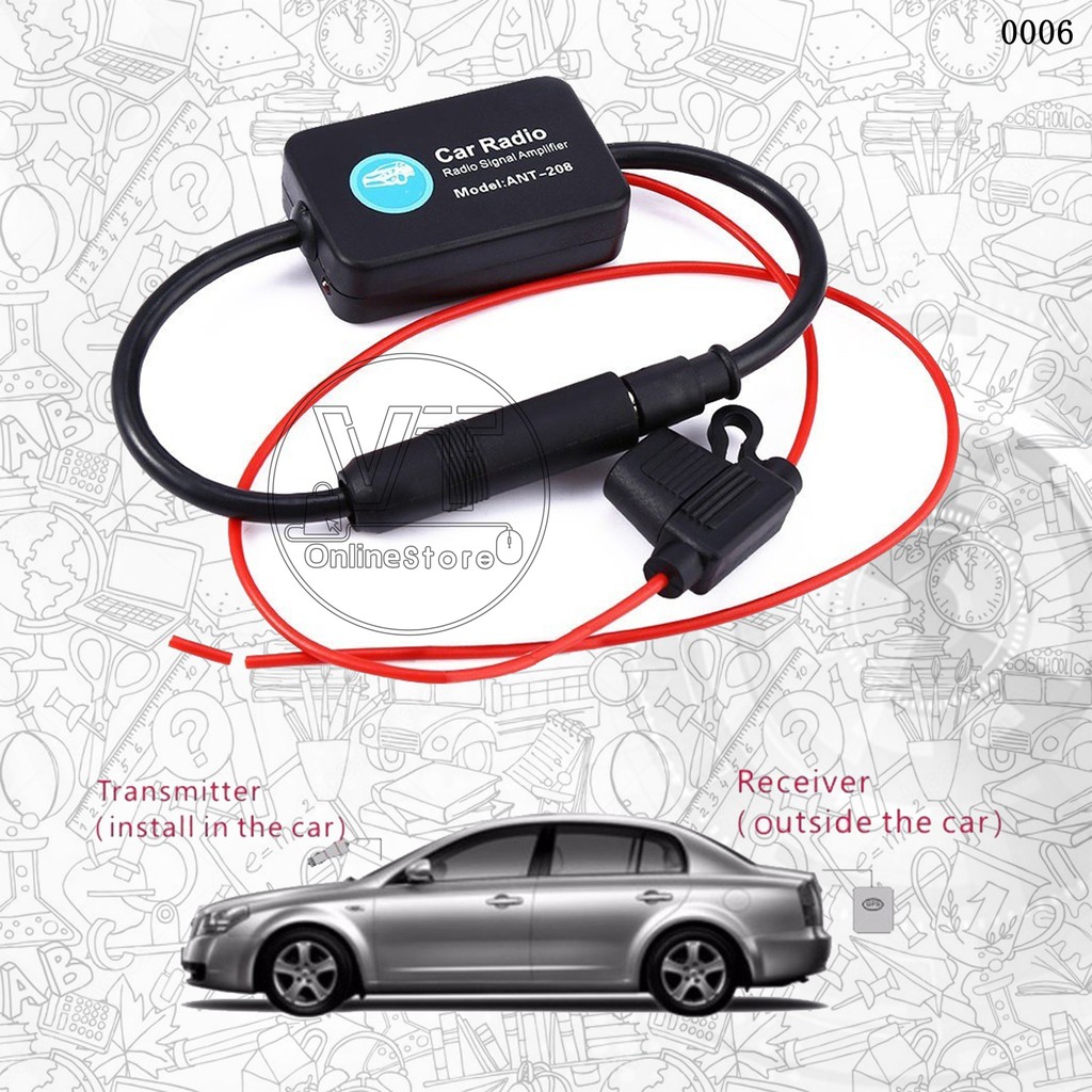Active Car Radio Antenna AM FM Amplifier Booster 12V | Shopee Singapore