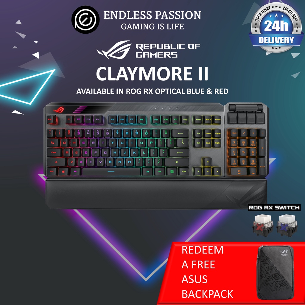 Asus ROG Claymore II Wireless Gaming Mechanical Keyboard | Shopee Singapore