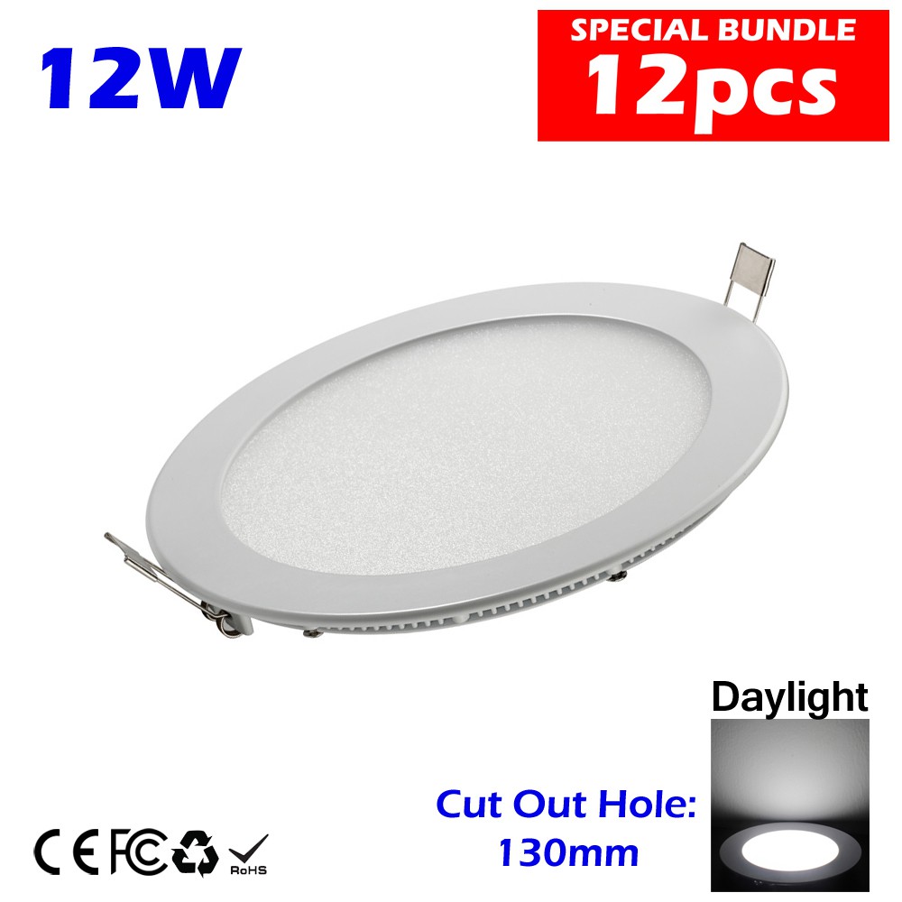 KND LED Round 4 ̋12W Panel Light Downlight Ceiling light Daylight 12pcs ...