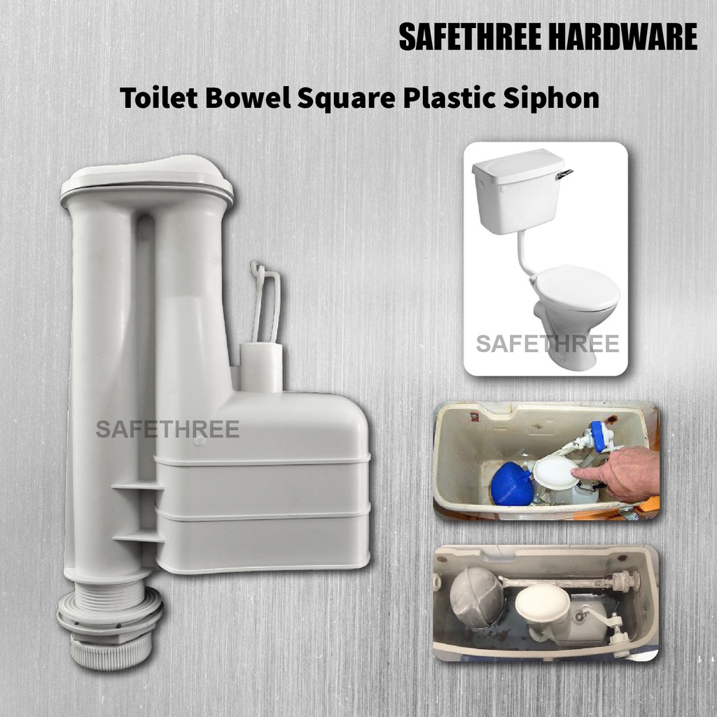 Square Plastic Cistern Siphon / PVC Replacement Bathroom Toilet Siphon ...