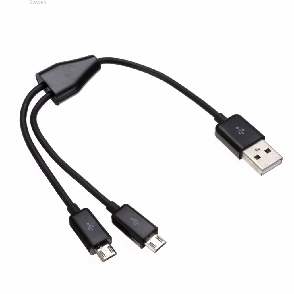 Suncen USB 2.0 to Dual 2 Micro USB 2.0 Male Y Splitter Data Charger ...