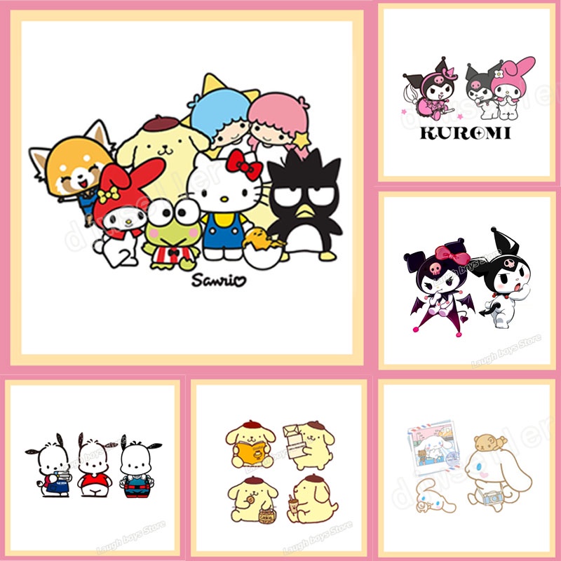 Sanrio Kuromi Vinyl Heat Transfer Stickers Washable Girl Clothes Iron