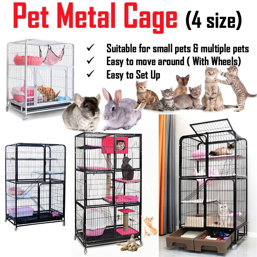 ⭐ PET BIG CAGE ⭐ Luxury 2/3/4 level big cat cage / Rabbit cage/ Bird ...