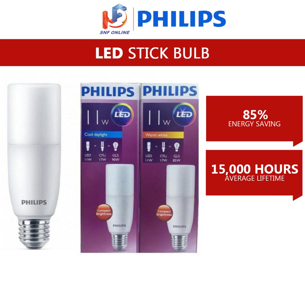 Philips LED Stick Bulb - Cool Daylight Warmwhite (11 W) | Shopee Singapore