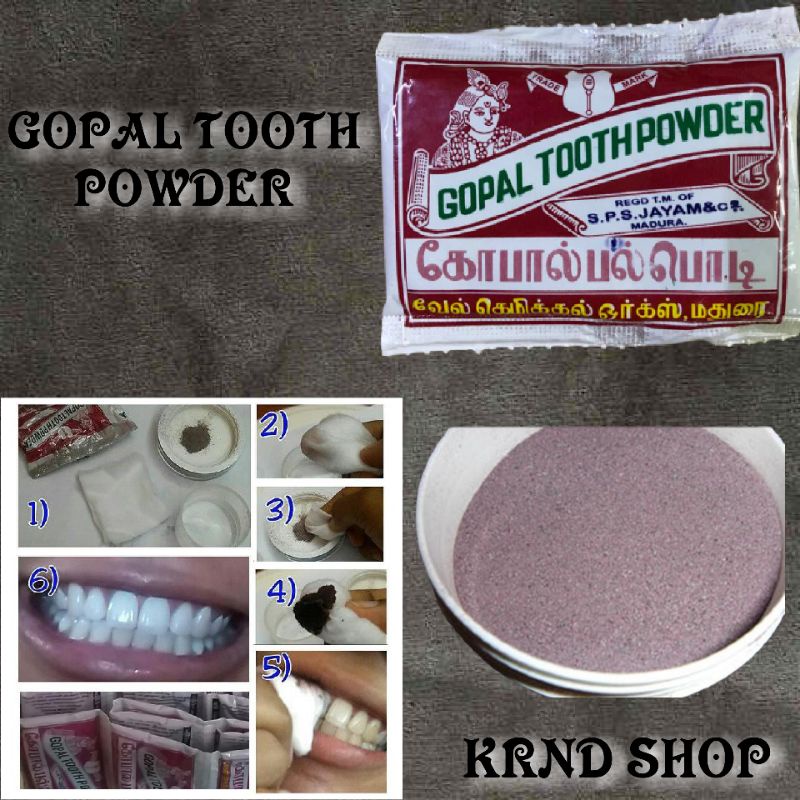 GOPAL WHITENING TOOTH POWDER/ SERBUK PEMUTIH GIGI TRADISIONAL | Shopee ...