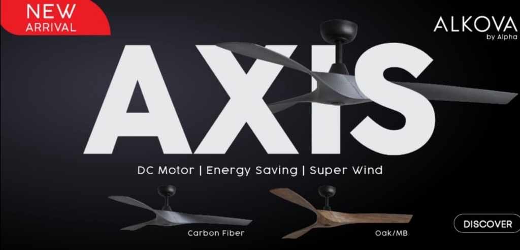ALPHA AXIS 3 BLADES 56 Inch DC Motor Ceiling Fan with Remote Control ...