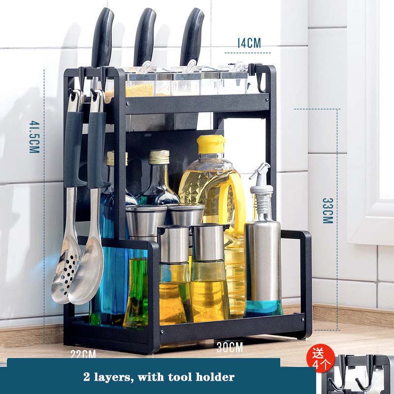 Multifunctional stainless steel spice rack condiments organizer kitchen ...