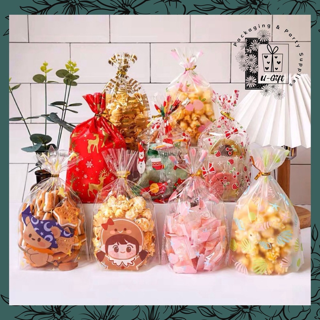 Gift Goodie Wrapper Snack Cookie Candy Plastic Packaging Bag 50 pcs ...