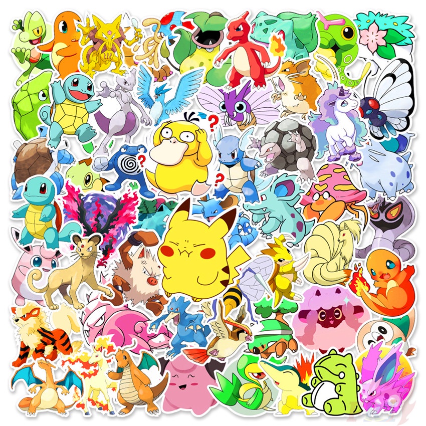 Q Funny Pokémon Series 01 Funny Stickers 50Pcs/Set DIY Fashion ...