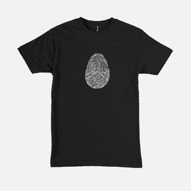 Wheelger Fingerprint T-shirt - Black Mountain) | Shopee Singapore