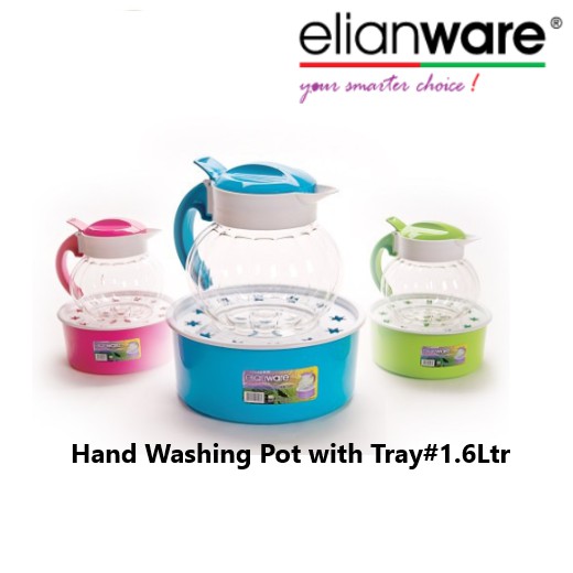 elianware Hand Washing Pot with Tray/Kole Bekas Basuh Tangan 1.6Ltr ...