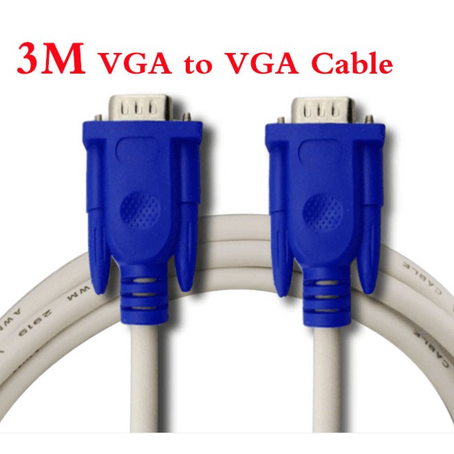 VGA Cable 3 meters High Resolution Male to Male(black) | Shopee Singapore