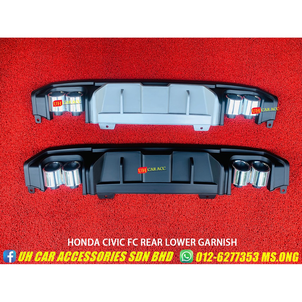 Honda Civic FC 2016-2021 Rear Bumper Lower Garnish Diffuser Lip Lips ...