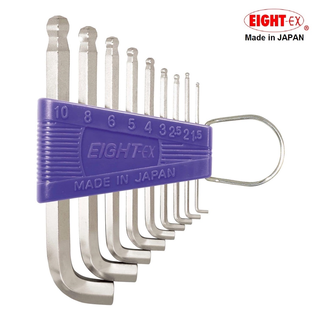 Eight TTR-S9 9pc Stubby Short Arm Taper Head Ball Point Hexagon Allen ...