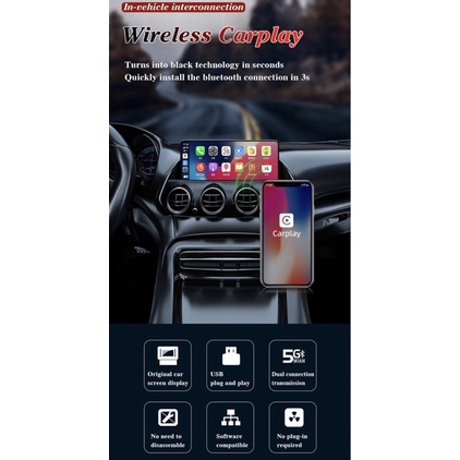 Wireless CarPlay Adapter module. Suitable for USB-A and USB-C. Audi ...