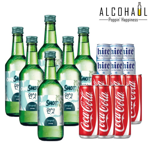 【KOREAN SOJU COCKTAIL BUNDLE 】6 OneShot Original Soju + 6 Cola can + 6 ...