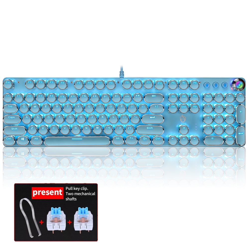 【Factory Supply】104-key game keyboard retro-style round keyboard ...