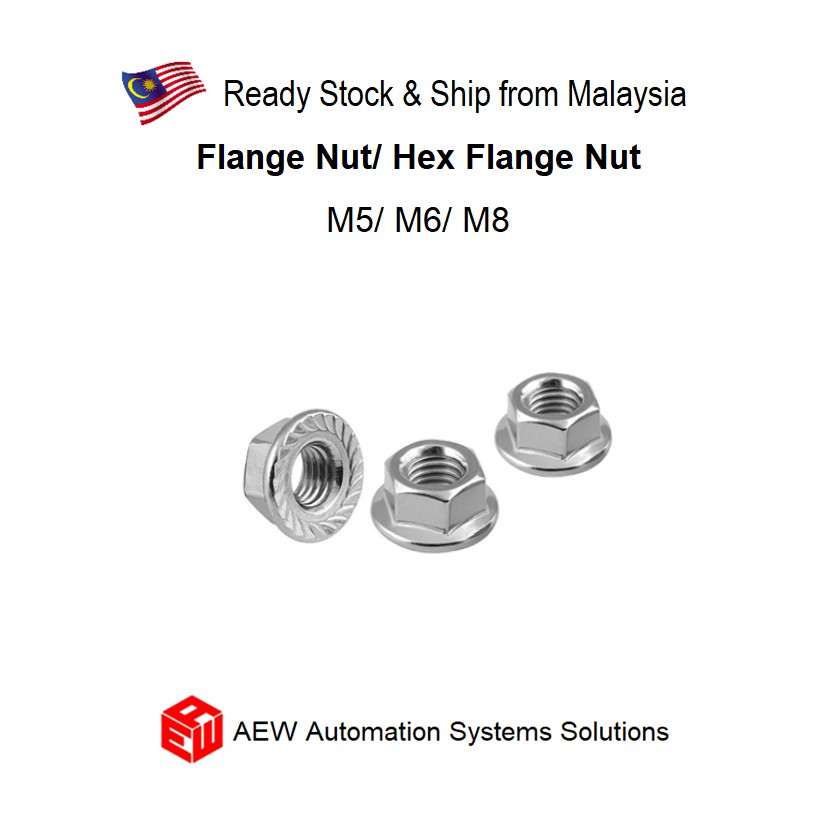 Flange Nut/ Hexagon Flange Nut M3/M4/M5/M6/M8/M10 | Shopee Singapore