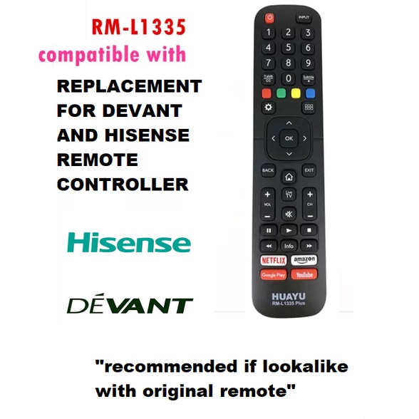 DEVANT HISENSE UNIVERSAL REMOTE SMART TV LCD LED | Shopee Singapore