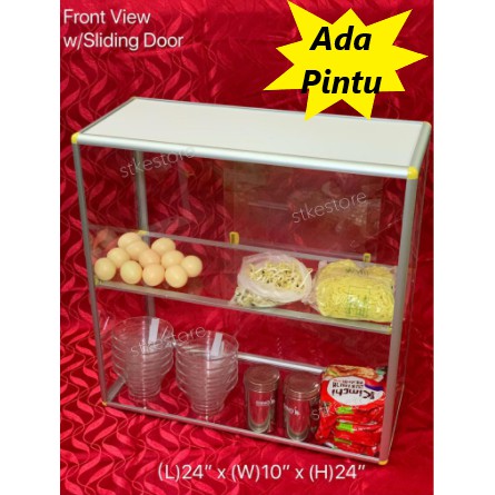 Acrylic Food Display Case With Sliding Door / Food Display Rack With ...