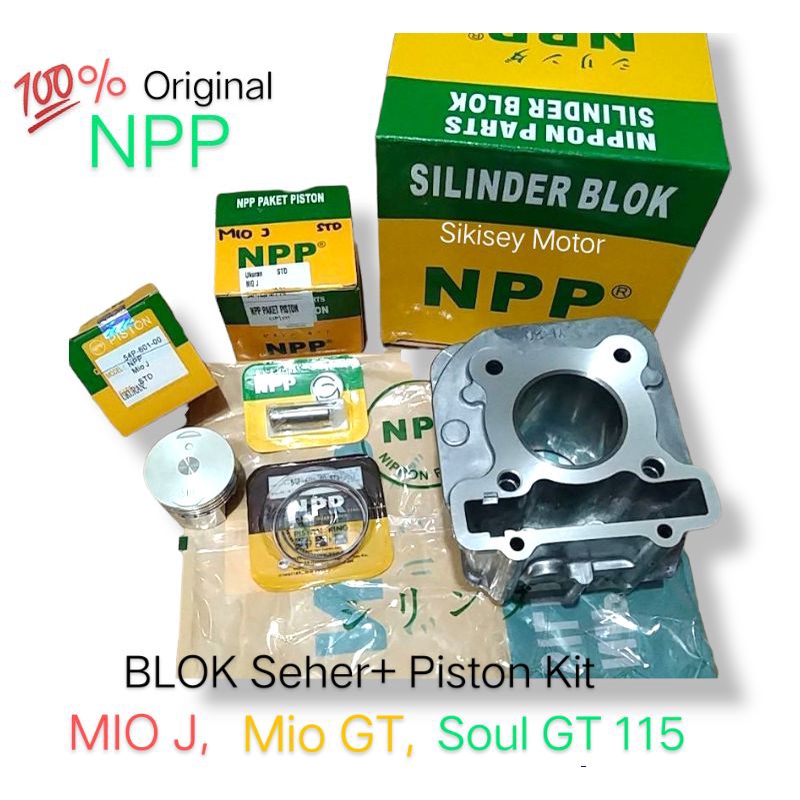 Piston Block Mio J, Mio GT, Mio Soul GT 115 + Piston kit. (Blanking/Can ...