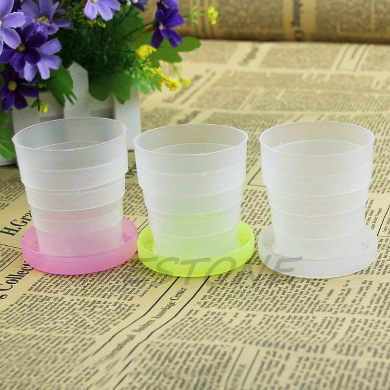 Portable Plastic Retractable Folding Cup Telescopic Collapsible Outdoor ...