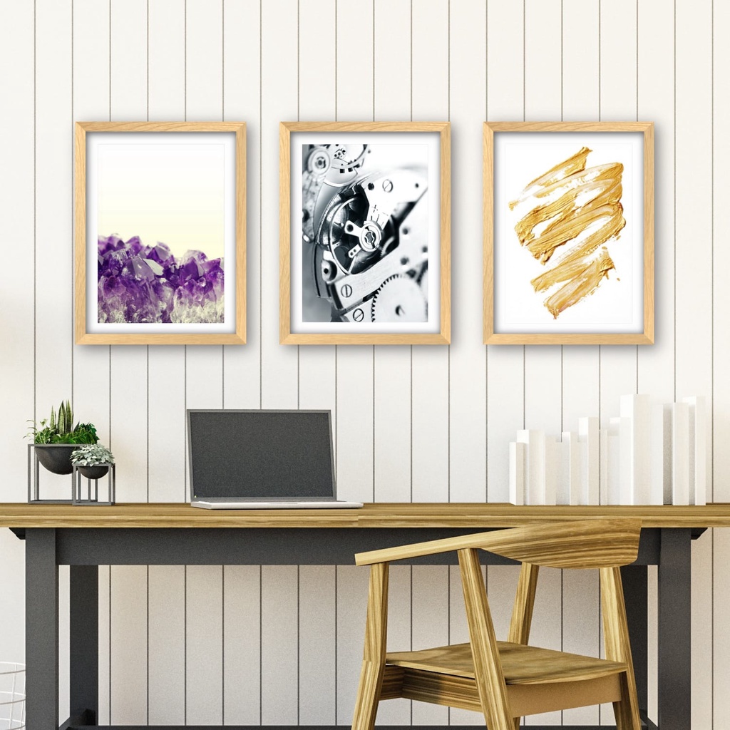 30X40CM ART PRINTS WITH FRAMES (FENG SHUI F) SET OF 3 Wall Decoration ...