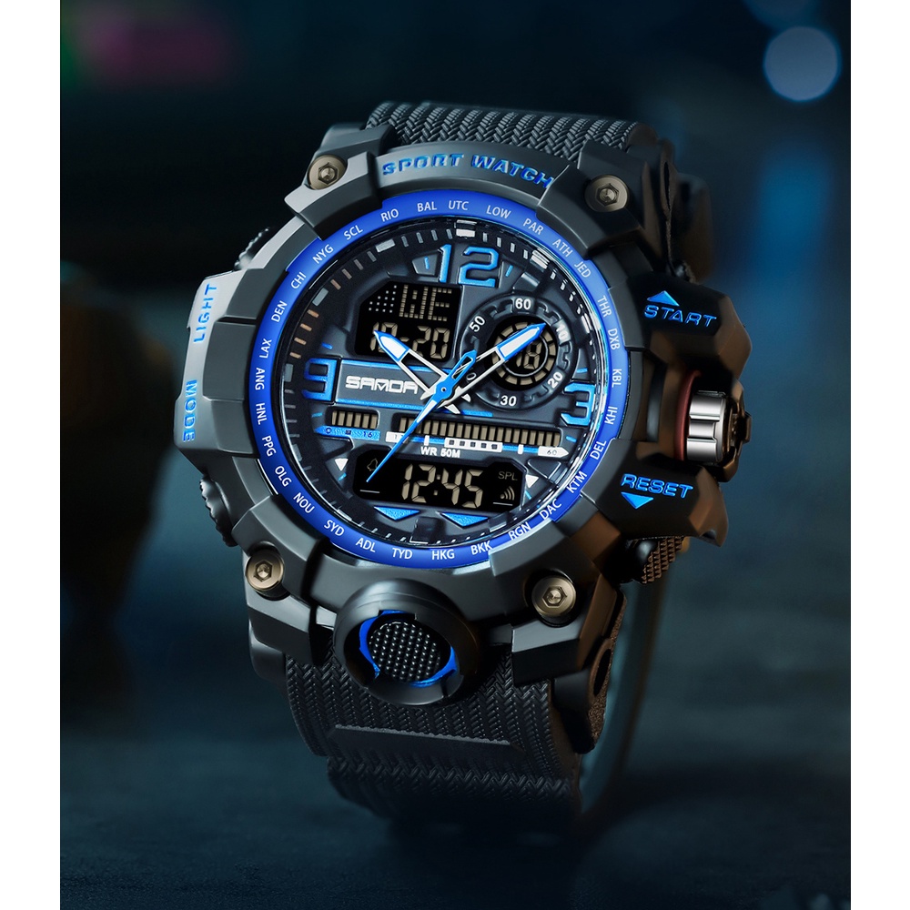 SANDA Men's Fashion Sports Watch Luminous Waterproof Cool Watch LED ...