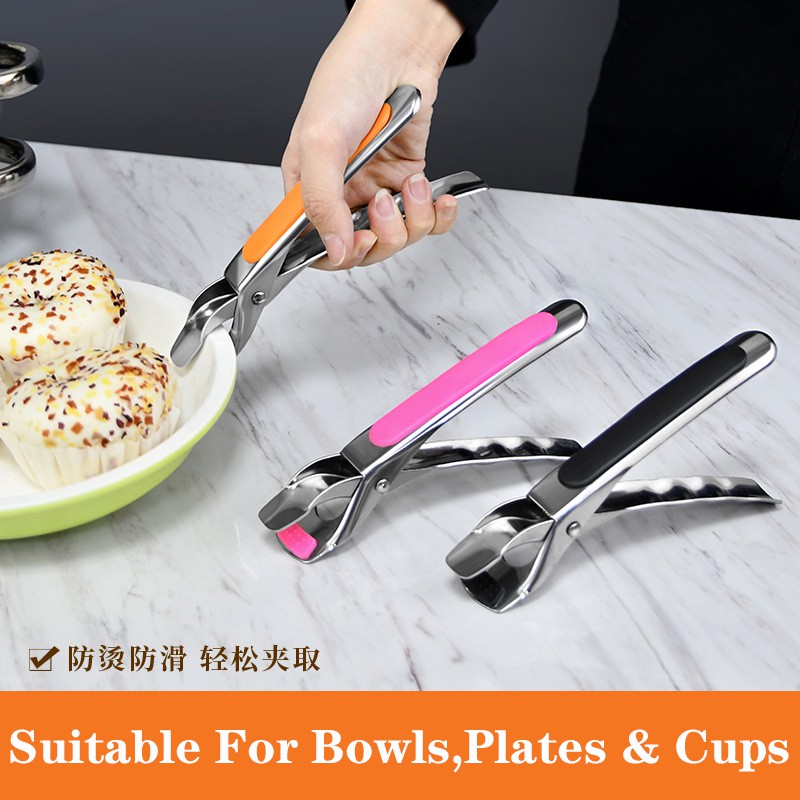 Kitchen Stainless Steel Anti scald Clips Pot Retriever Plates Tongs ...