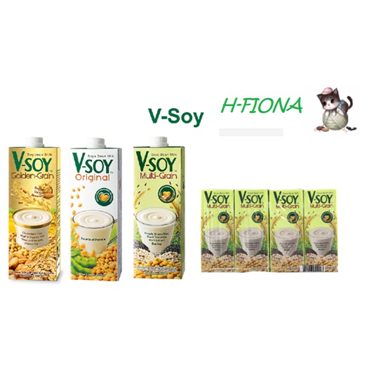 V-SOY SOYA BEAN MILK MULTI-GRAIN GOLDEN-GRAIN 1L/200MLX4 | Shopee Singapore