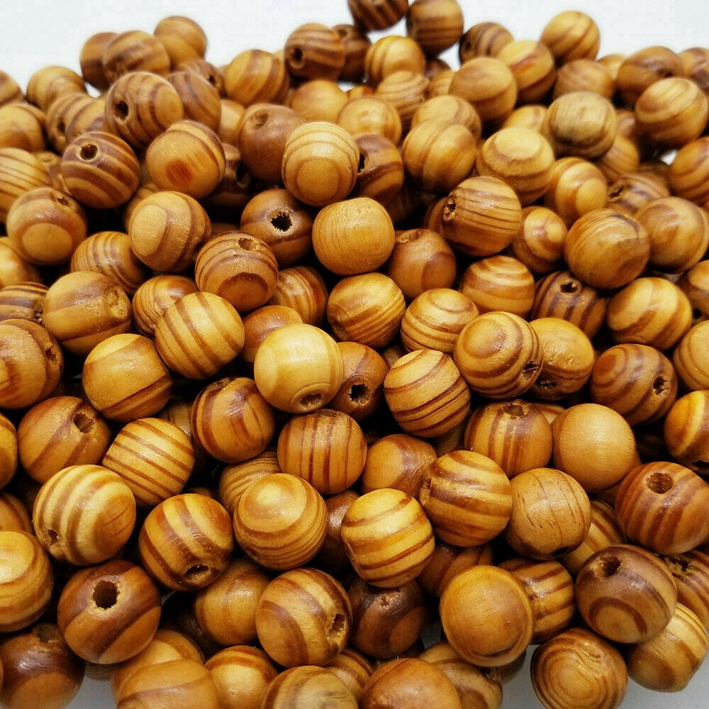 6/8/10/12/16/18mm Natural grain wooden Round beads Pine Spacer Wood ...