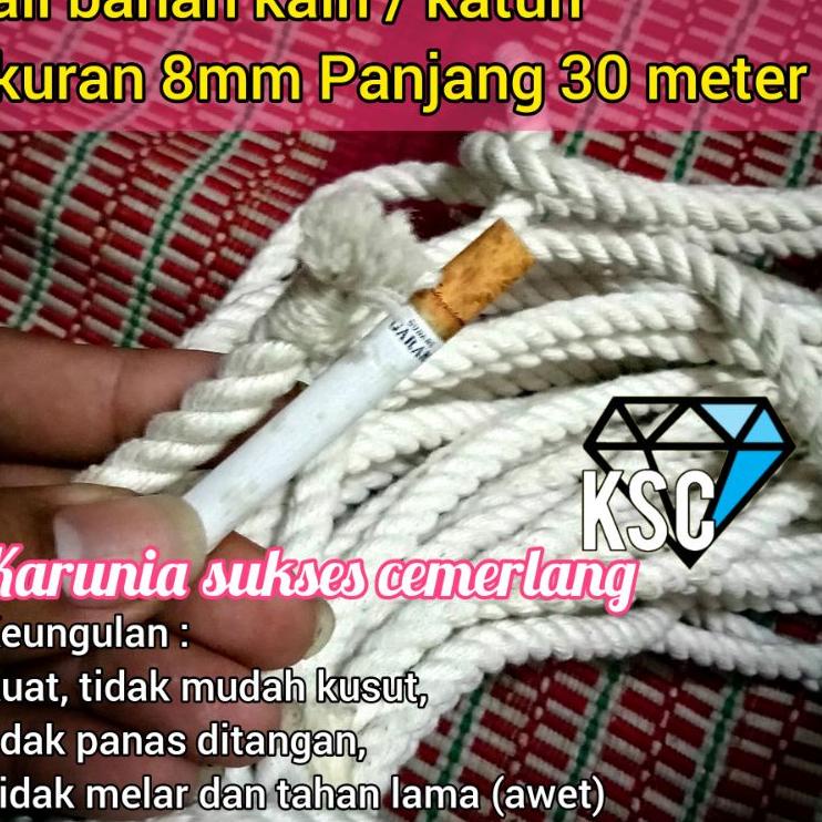 KATUN 8mm Fabric Rope (30 Meters) TAMBANG Fabric / Cotton / Car Rope ...
