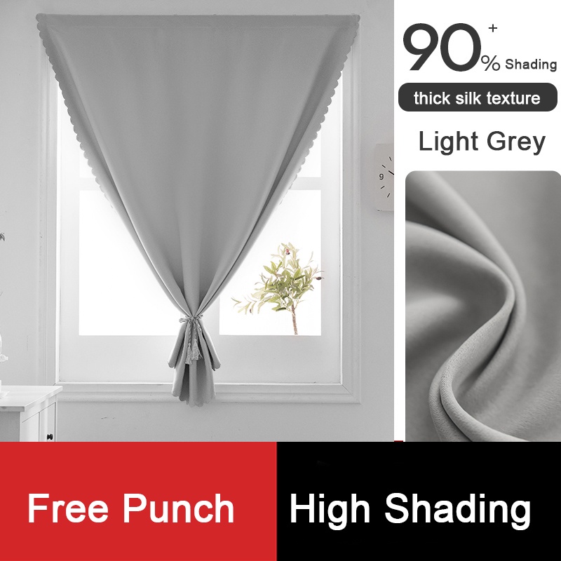 Blackout Curtains Self-adhesive Installation Without Punching Curtain ...